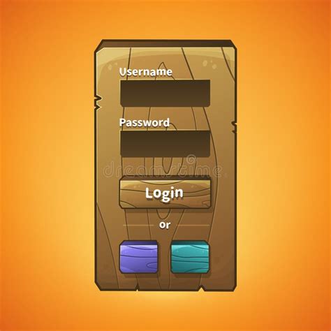 Vector Wooden Game Ui Stock Vector Illustration Of Graphical 71900542