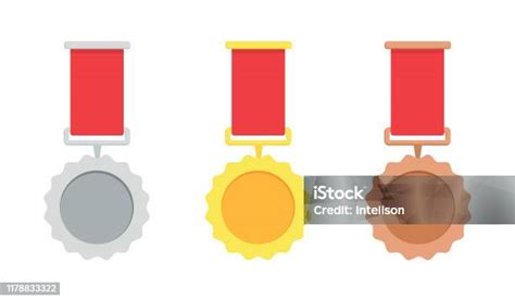 금메달 은메달 동메달 1위 2위 3위 빨간 리본트로피 플랫 스타일 스톡 벡터 1위에 대한 스톡 벡터 아트 및 기타 이미지 Istock