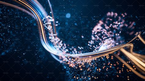 flowing curve and particles graphics motion array