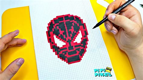 Человек паук Через вселенные РИСУНКИ ПО КЛЕТОЧКАМ Pixel Art How To Draw Spiderman Spider