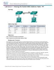 Lab Viewing The Switch MAC Address Table PT Docx Lab Viewing The Switch