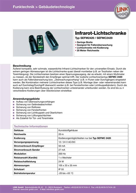 Infrarot Lichtschranke Link Gmbh