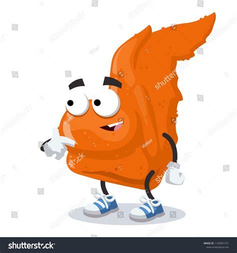 Cartoon Fried Chicken Wings Mascot Showing Stock Vector Royalty Free