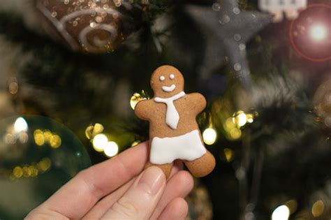 넥타이와 바지를 가진 수제 진저 브레드 남자 하와이 스타일 겨울의 여름 분위기 크리스마스 핸드메이드 진저브레드 개념에 대한 스톡 사진 및 기타 이미지 Istock