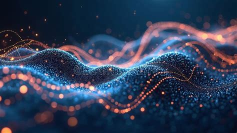 Abstract Digital Wave With Glowing Particles In Motion Stock Illustration Illustration Of Dots