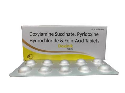 Doxylamine Succinate Pyridoxine Hydrochloride And Folic Acid Tablets At ₹ 105 Stripe Doxylamine