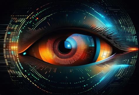 premium photo digital eye data network and cyber security technology