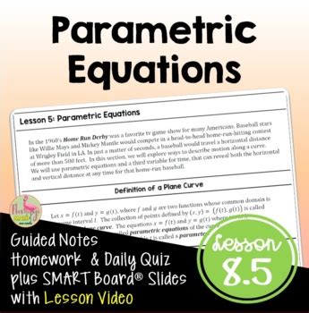 Parametric Equations With Lesson Video Unit By Flamingo Math By Jean Adams