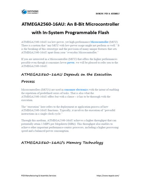Atmega2560 16au An 8 Bit Microcontroller With In System Programmable Flash Pdf