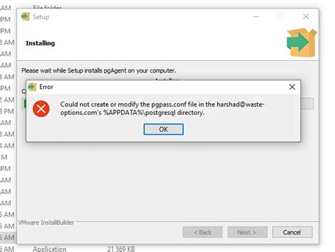 Cannot Create Or Modify Nf File In Appdatapostgresql