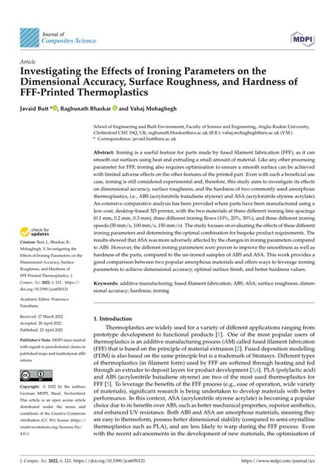 Pdf Investigating The Effects Of Ironing Parameters On The Dimensional Accuracy Surface