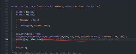 get stuck on while spi xfer done when using spim nordic qanda