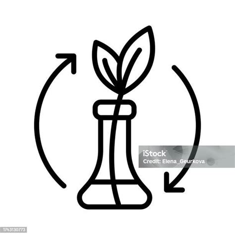 실험실 테스트 라인 아이콘입니다 모바일 개념과 웹 디자인을 위한 선형 스타일 기호 식물 윤곽선 벡터 아이콘이 있는 시험관 기호 로고 그림입니다 벡터 그래픽 0명에 대한 스톡