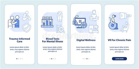 Mental Health Trends Light Blue Onboarding Mobile App Screen Stock Vector Illustration Of