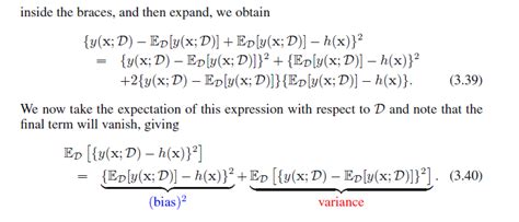 Machine Learning Proof Of The Bias Variance Decomposition In Bishops Book Cross Validated