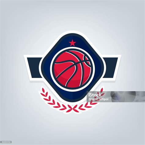 농구 스포츠 엠 블 럼 템플릿 디자인 벡터 일러스트 레이 션 Championship에 대한 스톡 벡터 아트 및 기타 이미지 Championship 개념 경기 스포츠