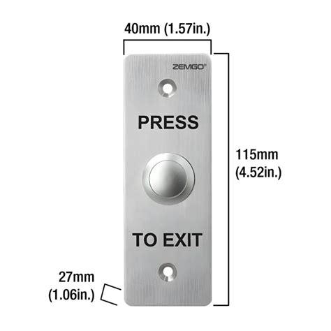 Zem Slim21 Stainless Steel Exit Button Slim Durable And Reliable