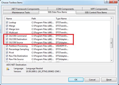 No Ole Db Destination In Ssis Stack Overflow