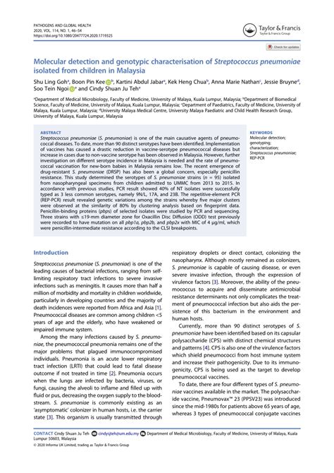 Pdf Molecular Detection And Genotypic Characterisation Of