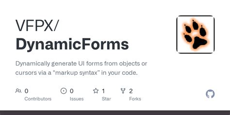 Github Vfpxdynamicforms Dynamically Generate Ui Forms From Objects