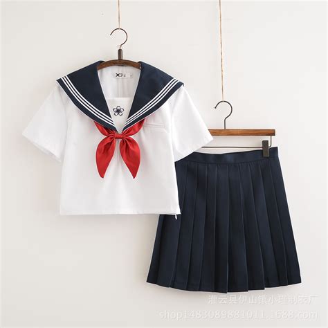正统jk制服樱花刺绣学生装女夏季短袖日本校服学院风套装水手服 阿里巴巴