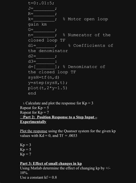 Part Position Response To A Step Input Using Chegg Com