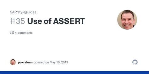 use of assert · issue 35 · sap styleguides · github