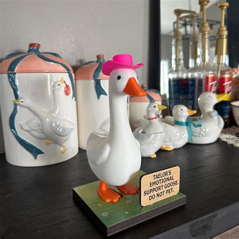 Emotional Support Desk Goose Customized Sign Stand For