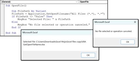 Vba Getopenfilename Excel Examples Multiselect How To Use