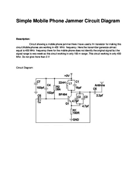 Simple Mobile Phone Signal Jammer Circuit