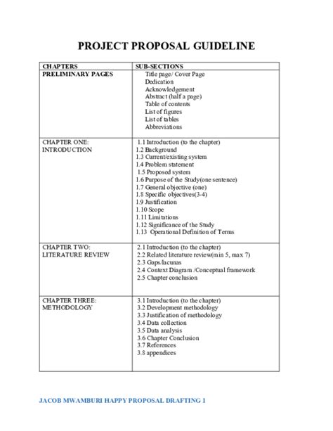 doc proposal document guideline jacob mwamburi