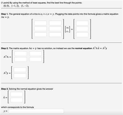 Solved Point By Using The Method Of Least Squares Find Chegg