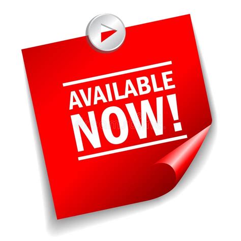 Available Now Sticker Stock Image Image