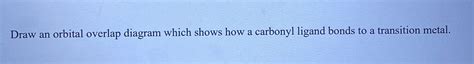 Solved Draw An Orbital Overlap Diagram Which Shows How A
