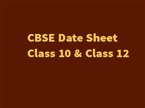 Cbse Date Sheet 2022 Cbse 10th And 12th Board Exam 2021 2022 Term 1 Exam From November 15