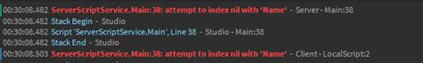 Index Nil `name`1 Scripting Support Developer Forum Roblox