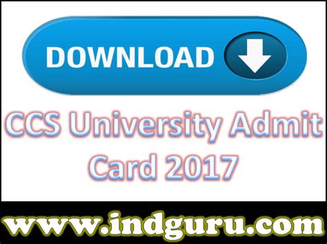 Latest CCS University Admit Card 2017 Download Regular Private UG PG Hall Ticket