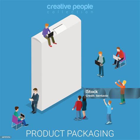 제품 포장 빈 상자 평면 3d 아이소메트리 아이소메트릭 개념 웹 벡터 일러스트 레이 션 템플릿 이랑 크리에이 티브 사람들이 컬렉션입니다 당신의 텍스트 로고 그림을 놓습니다