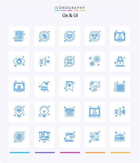 Creative Ux And Ui Blue Icon Pack Such As Development Diamond Favorite Seo Premium
