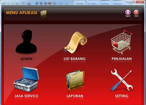 RPL APLIKASI KONTER Desain Aplikasi Form Menu Awal