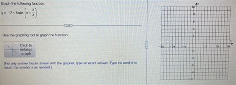 Solved Graph The Following Function Y−25sinx4π Use The