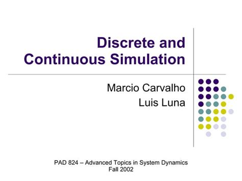 Discrete And Continuous Simulation Ppt