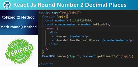 React Round To Decimal Places Tofixed Method Math Floor Method Javascript