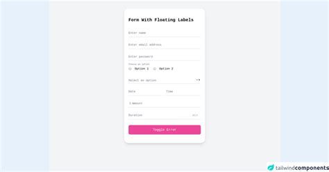 Tailwind Css Floating Form Labels By Sushilbansal1982