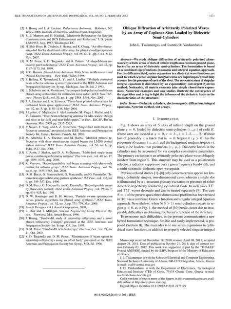 Pdf Oblique Diffraction Of Arbitrarily Polarized Waves By An Array Of