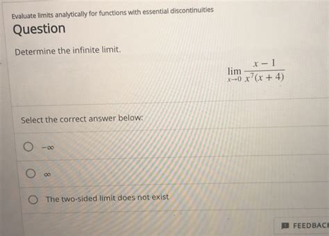 Solved Evaluate Limits Analytically For Functions With Chegg Com