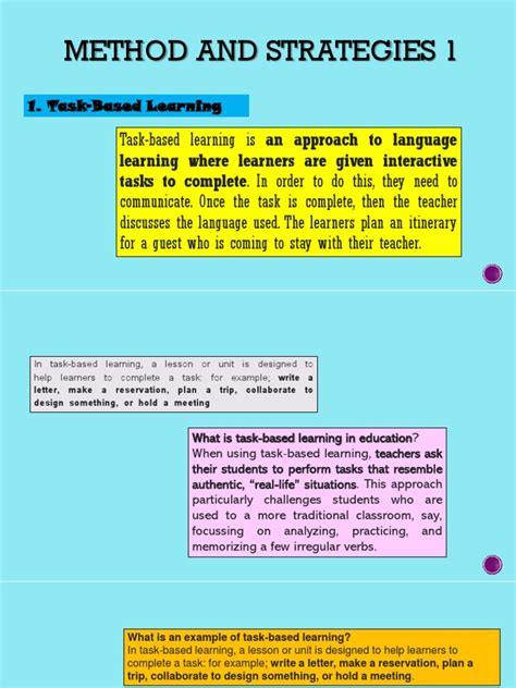 Modulo 1 Metodos Task Based Learning Y03 Pdf Learning Pedagogy