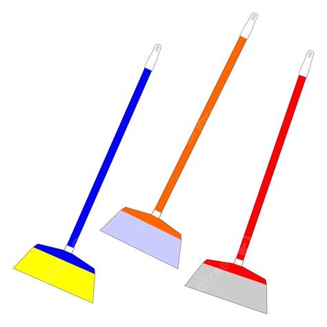 Cartoon Floor Brooms Of Various Colors Vector Broom Floor Sweep Icon Colored Broom Png And