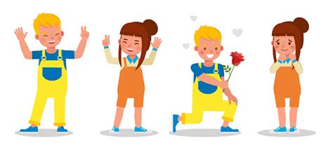 자식 문자 벡터 디자인 집합입니다 감정과 다양한 행동의 프리젠 테이션 가족에 대한 스톡 벡터 아트 및 기타 이미지 가족 개념 공부 Istock