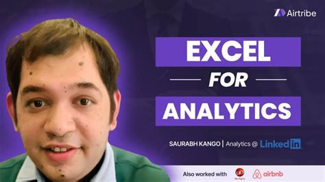 Anirudh Peddada On Linkedin Excel For Analytics Saurabh Kango Program Manager At Linkedin